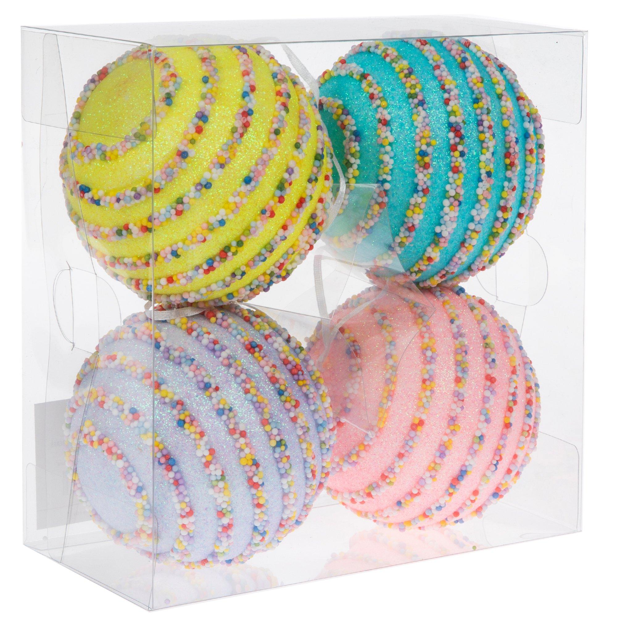 Candy Striped Ball Ornament Set | Hobby Lobby | 6330450