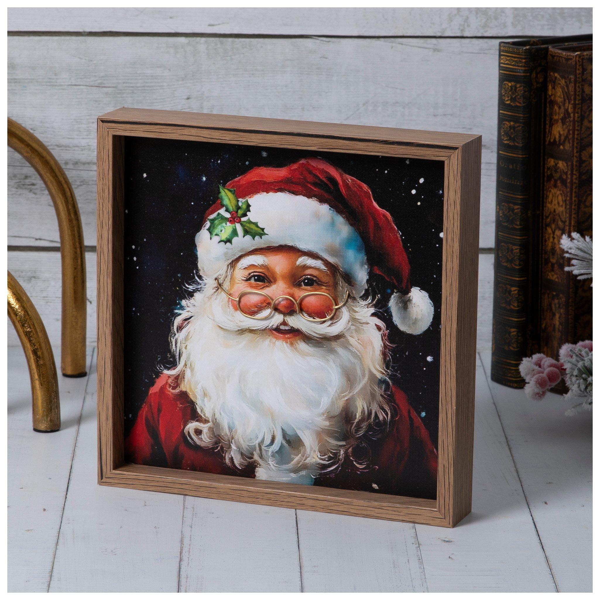 Santa Wearing Glasses Wood Decor | Hobby Lobby | 6337570