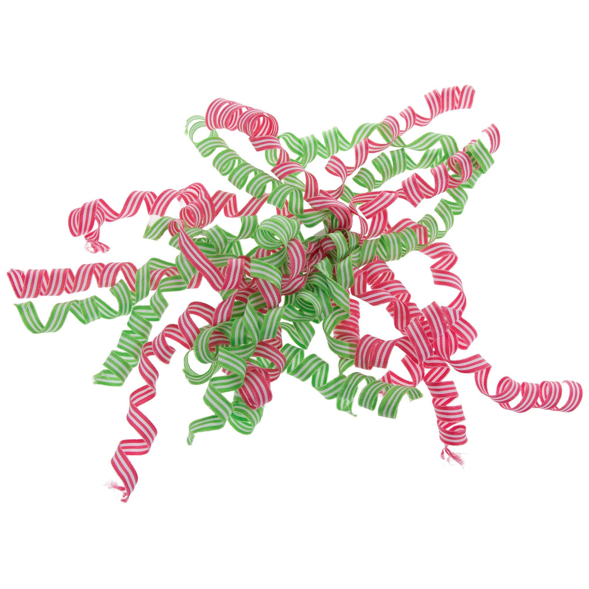 Pink, Green & White Striped Curly Bows | Hobby Lobby | 6338537