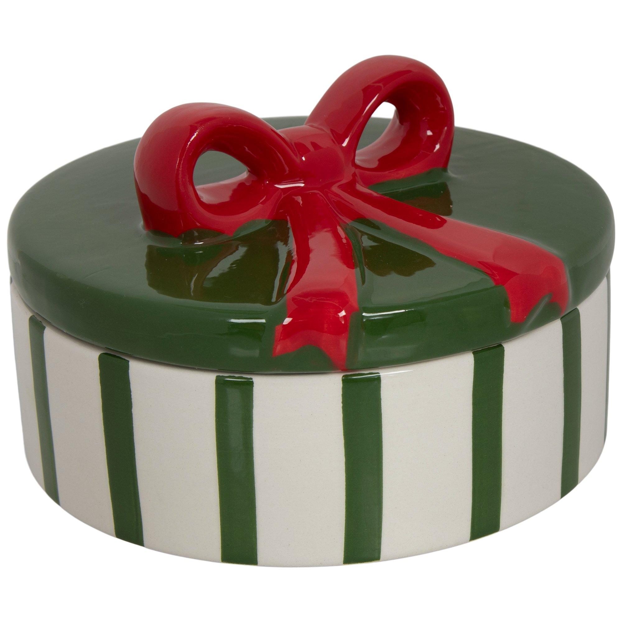 Green Stripes & Bow Candy Jar | Hobby Lobby | 6341945