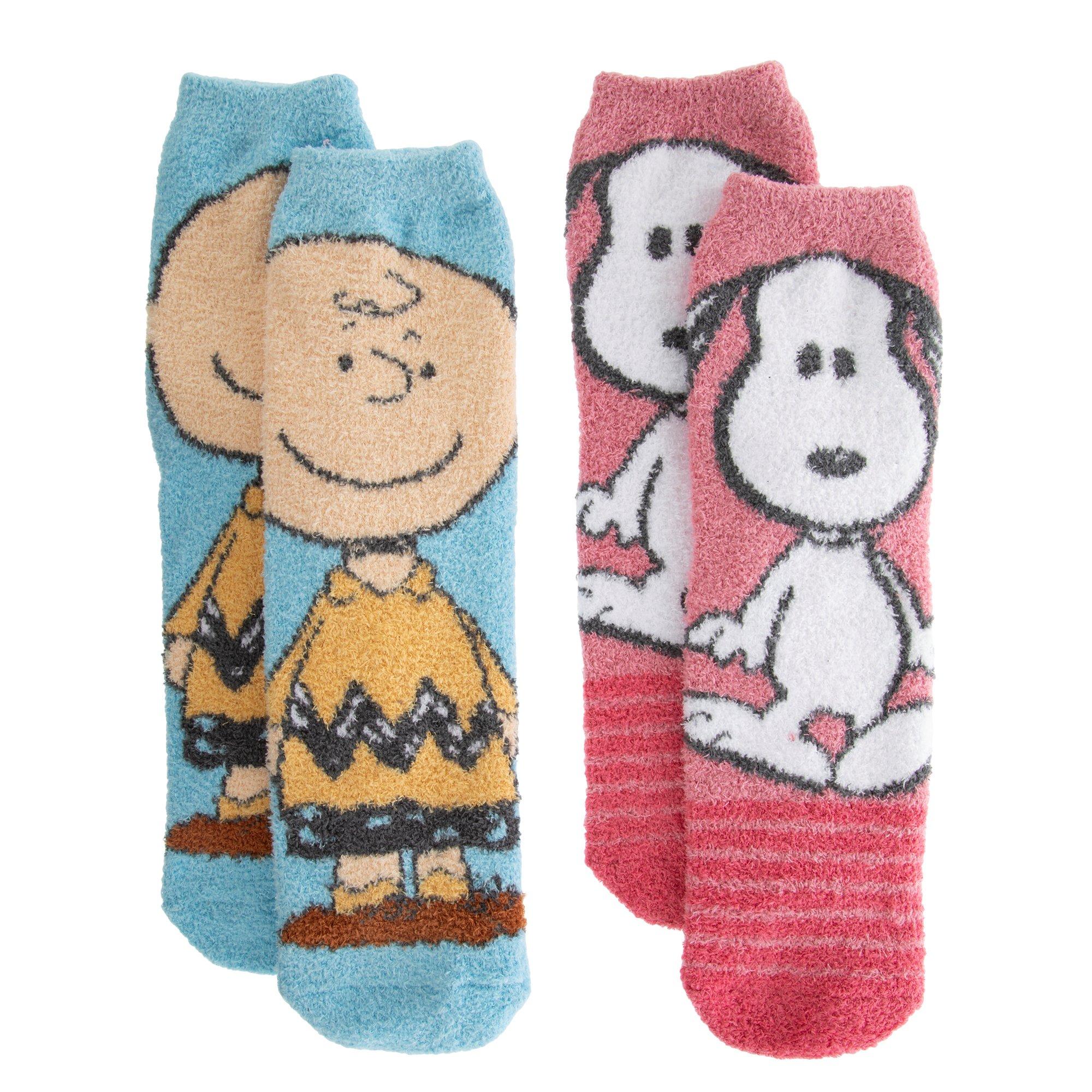 Peanuts Charlie Brown & Snoopy Fuzzy Crew Socks | Hobby Lobby | 6351969