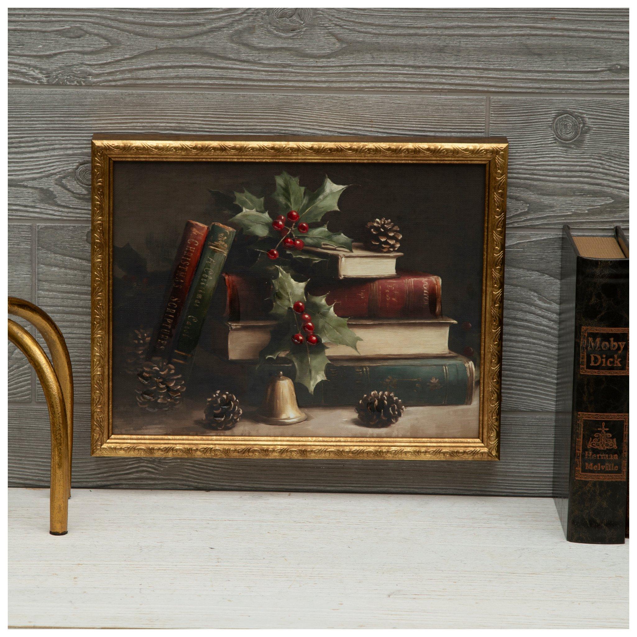 Holiday Books & Holly Framed Wall Decor | Hobby Lobby | 6352843