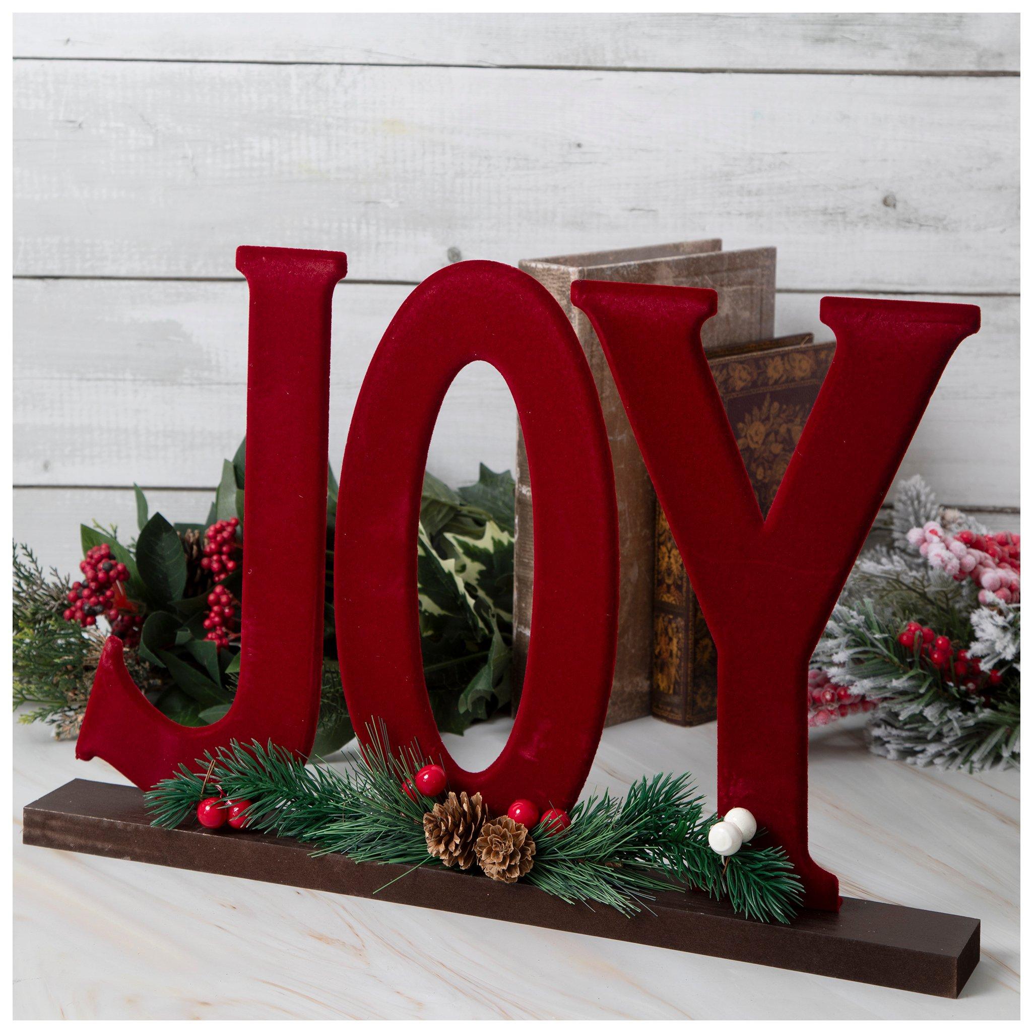 Red Flocked Joy Decor | Hobby Lobby | 6353965