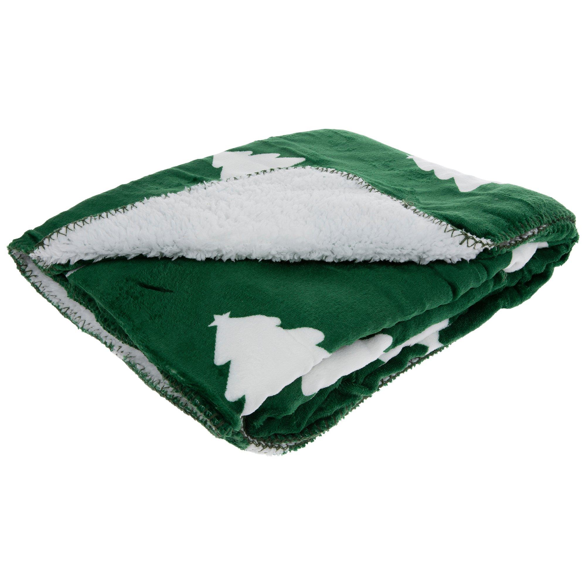 Green & White Trees Throw Blanket | Hobby Lobby | 6355481