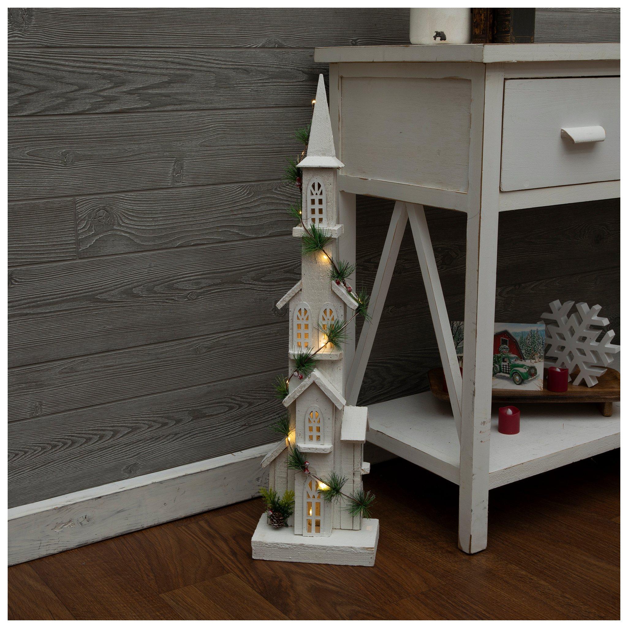 White Light Up Wood Church | Hobby Lobby | 6355994