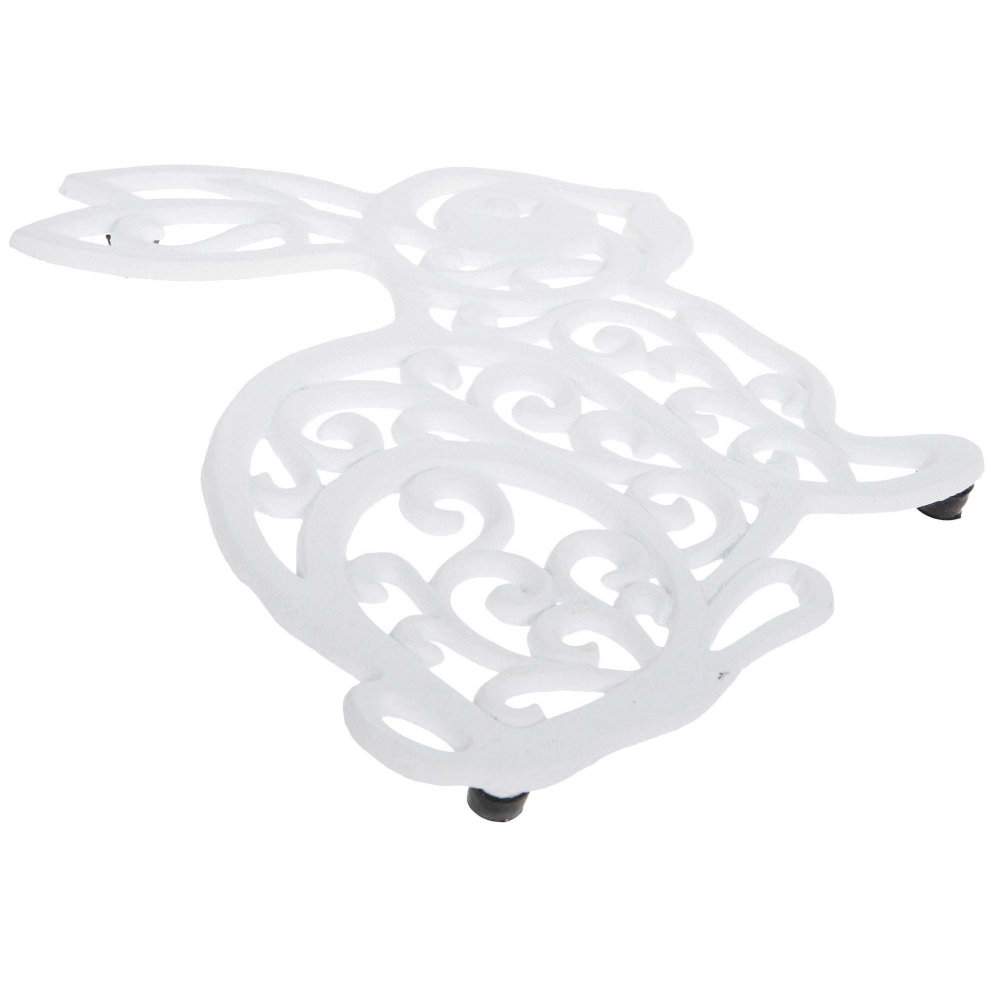 White Swirls Rabbit Cast Iron Trivet | Hobby Lobby | 6366124