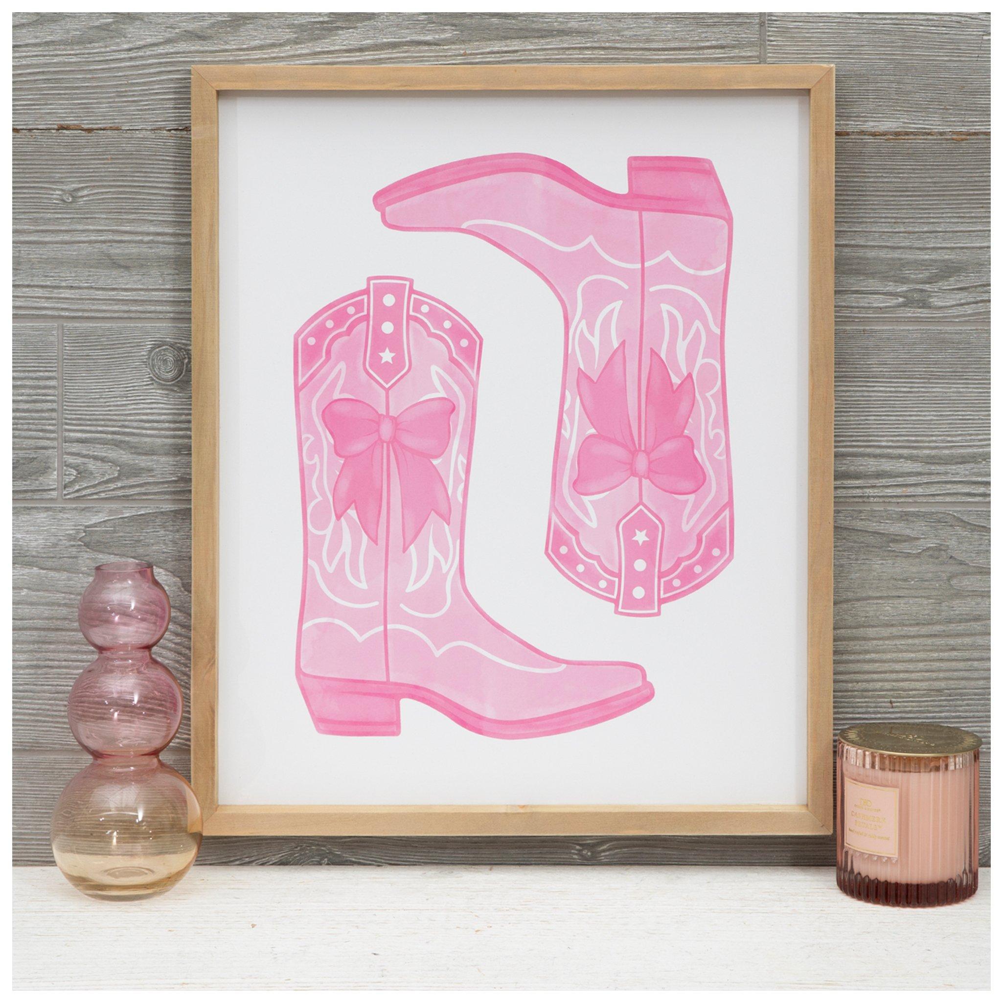 Pink Cowgirl Boots Wood Wall Decor | Hobby Lobby | 6372007