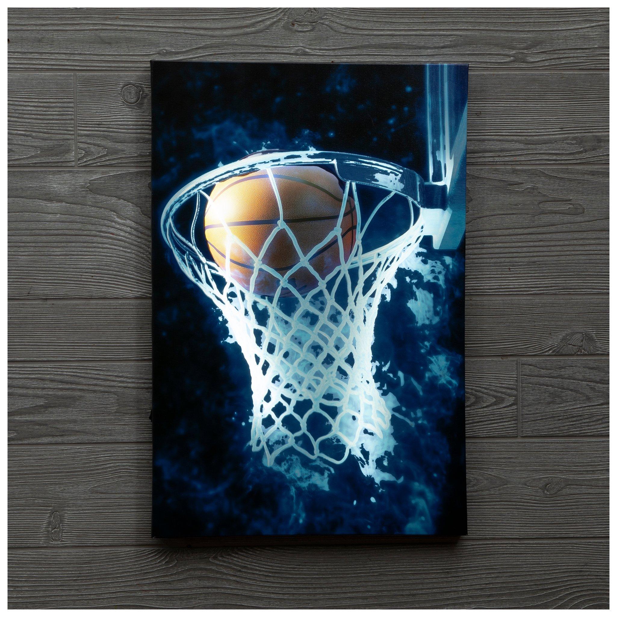 Blue Basketball Net Light Up Canvas Wall Decor | Hobby Lobby | 6374060