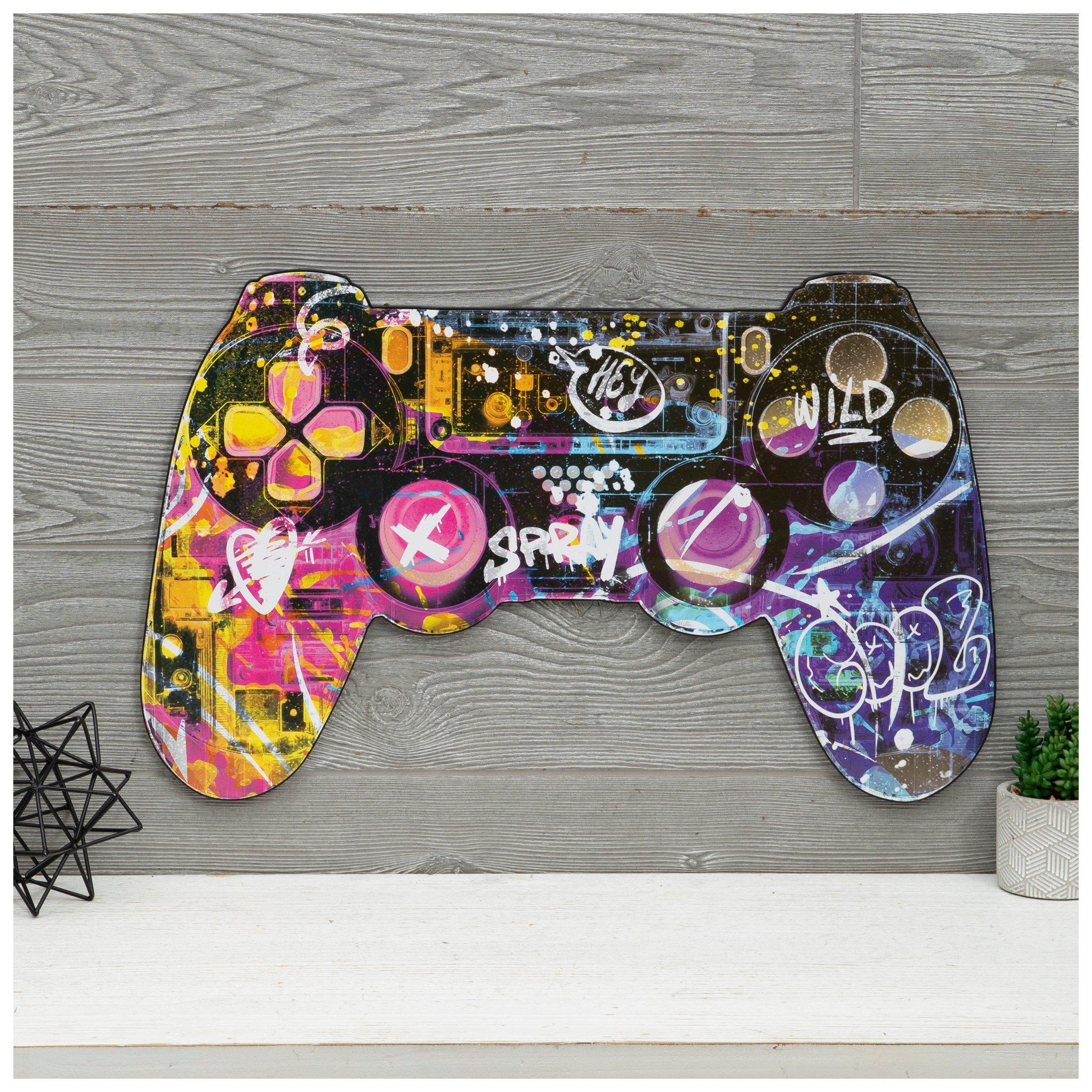 Graffiti Game Controller Wood Wall Decor | Hobby Lobby | 6374136