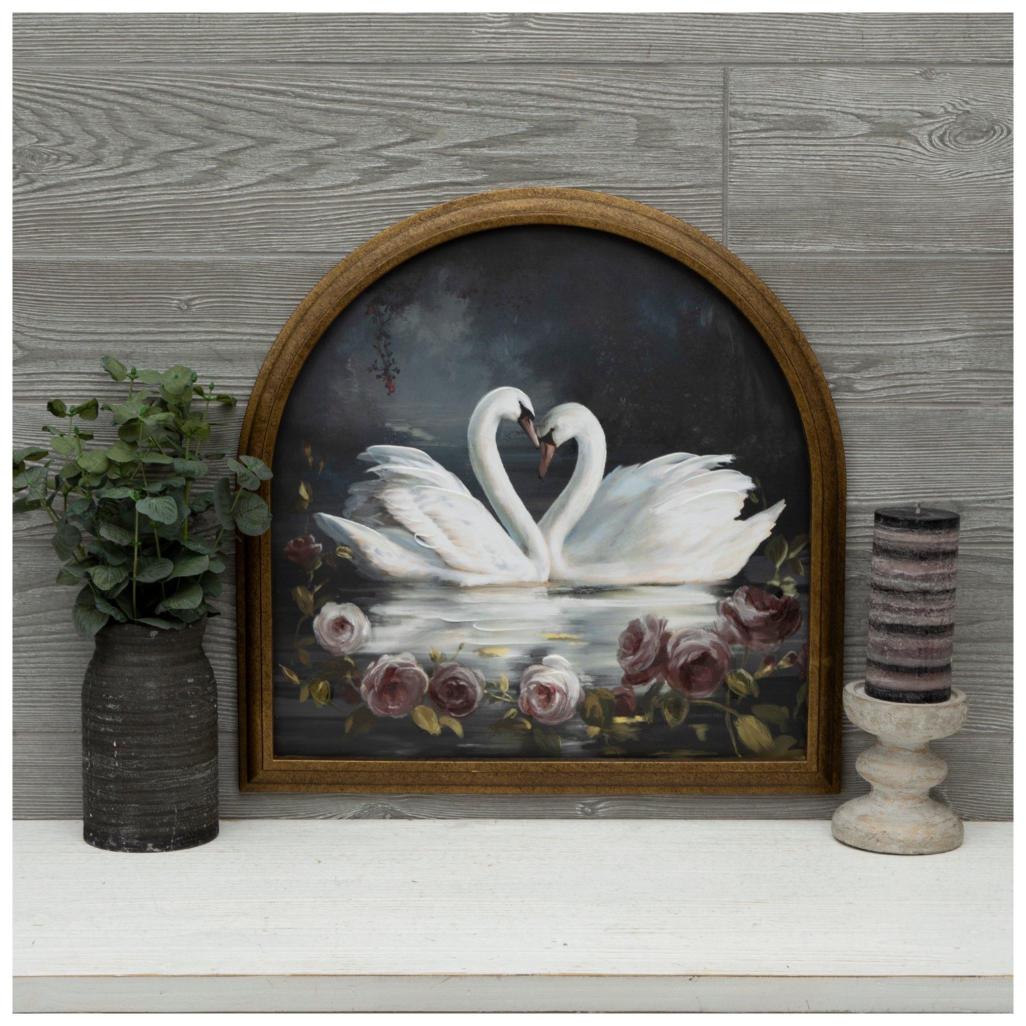 Loving Swans Arched Wood Wall Decor | Hobby Lobby | 6376404