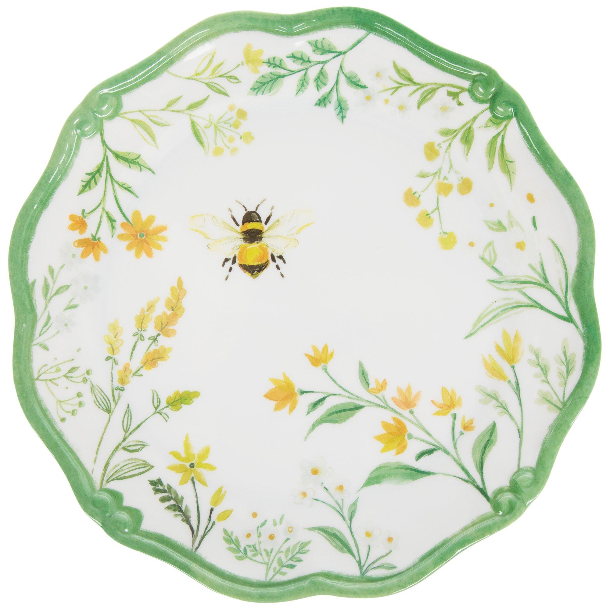 Green Florals & Bee Scalloped Plates | Hobby Lobby | 6383186