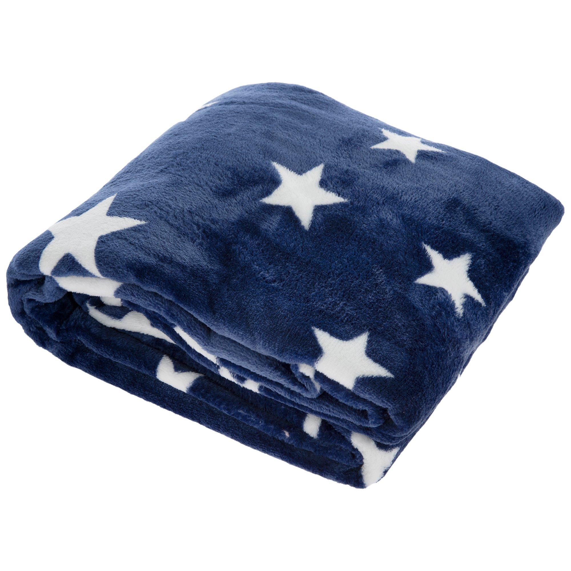 Navy & White Stars Throw Blanket | Hobby Lobby | 6400477