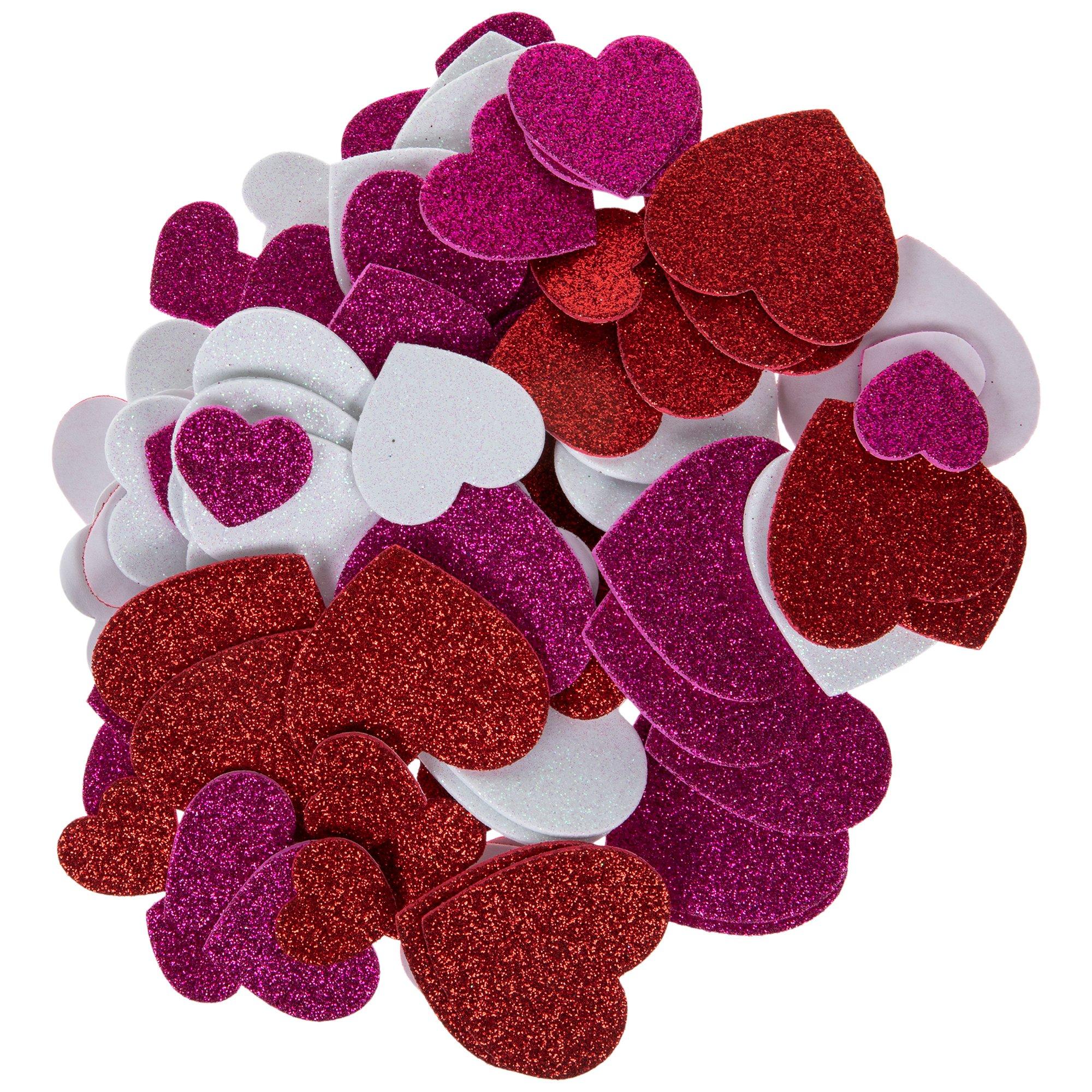 Glitter Heart Foam Stickers | Hobby Lobby | 655175