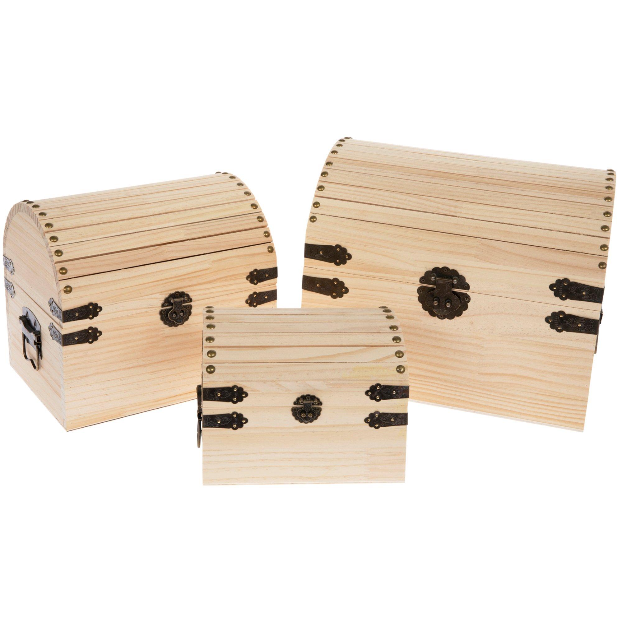 Wood Trunks With Handles Set | Hobby Lobby | 661041