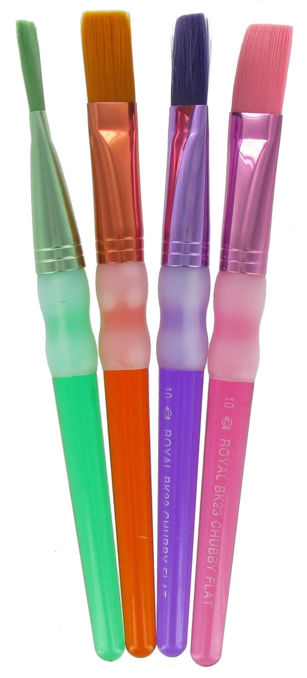 Nylon Chubby Flat Paint Brushes - 4 Piece Set | Hobby Lobby | 665315