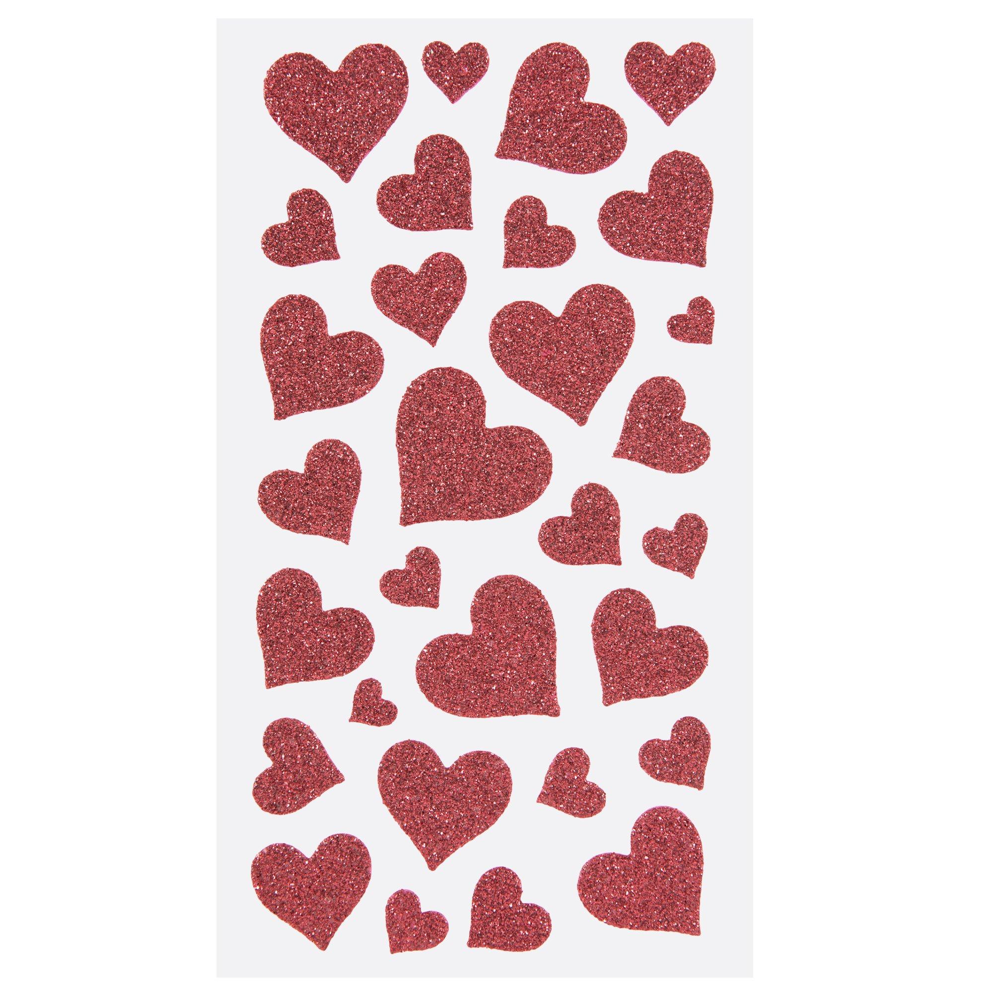 Pink Glitter Heart Stickers | Hobby Lobby | 695742
