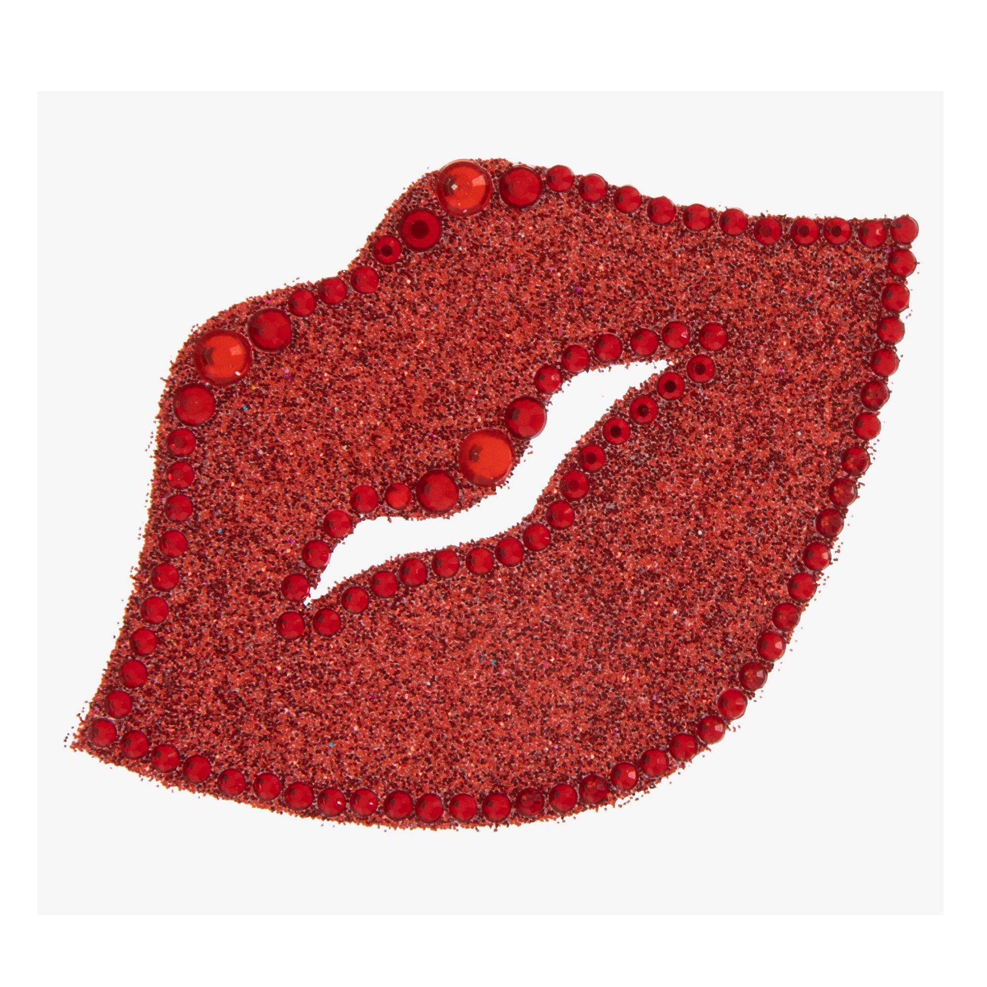 Red Lips Glitter & Rhinestone Sticker | Hobby Lobby | 697284