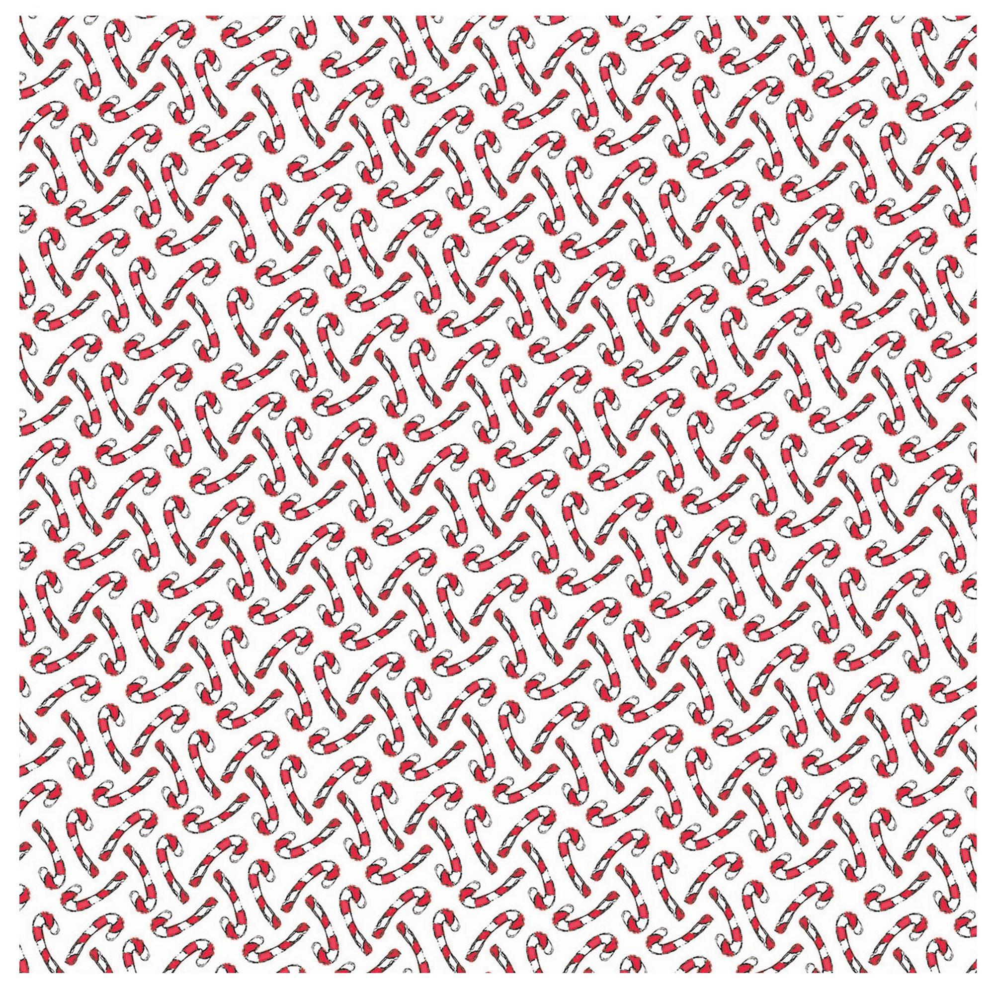 Scribble Candy Canes Scrapbook Paper - 12" x 12" | Hobby Lobby | 704304