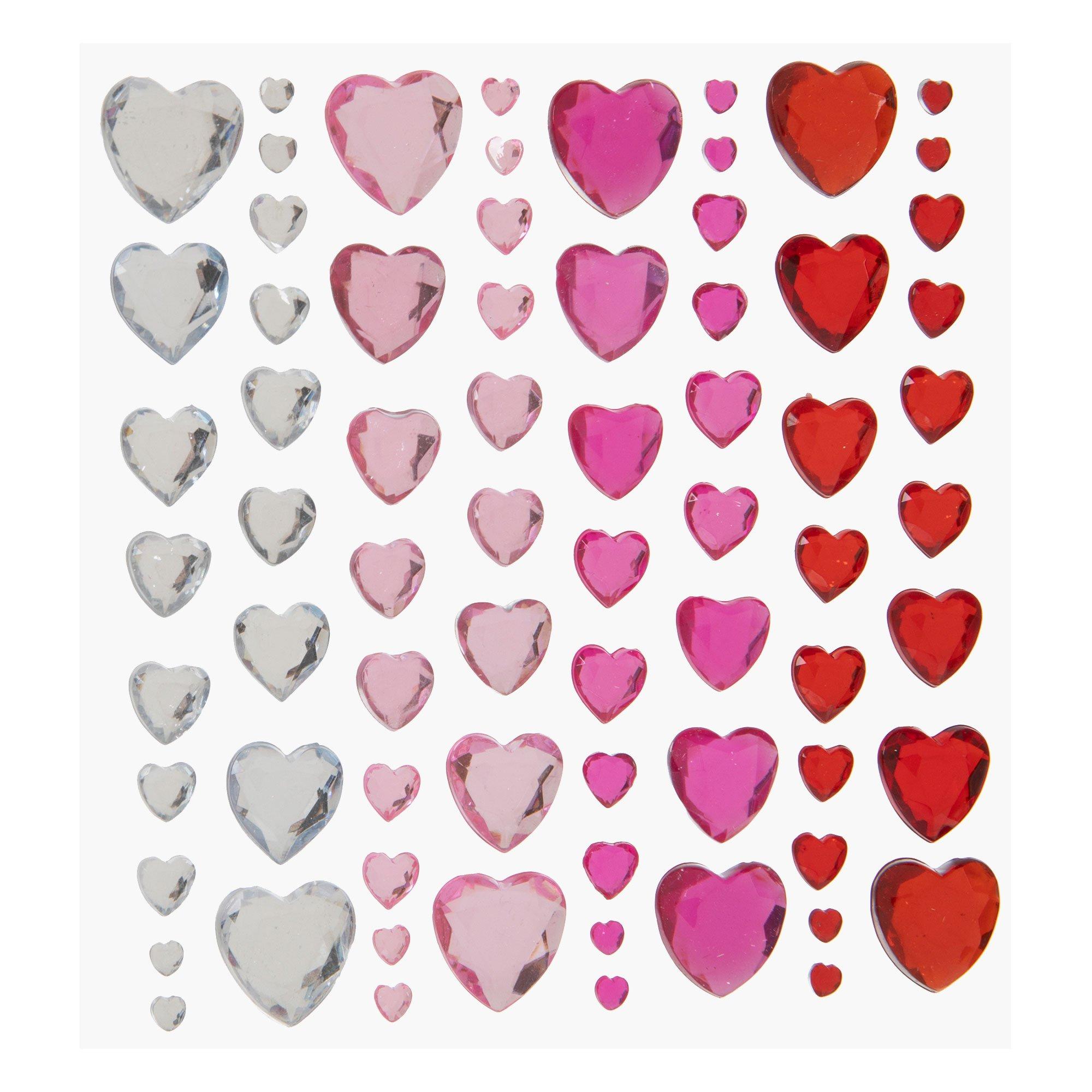 Red & Pink Heart Rhinestone Stickers | Hobby Lobby | 709055