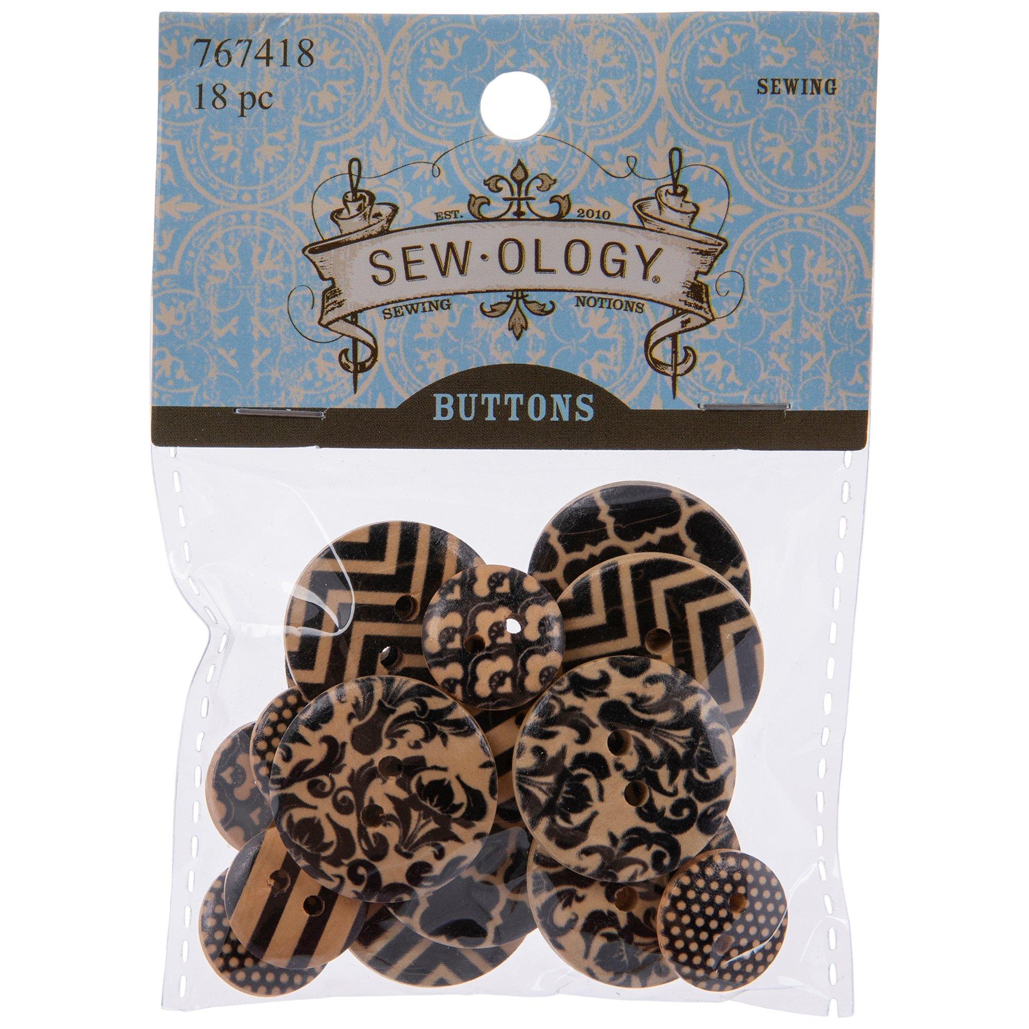 Black Patterned Wood Buttons | Hobby Lobby | 767418