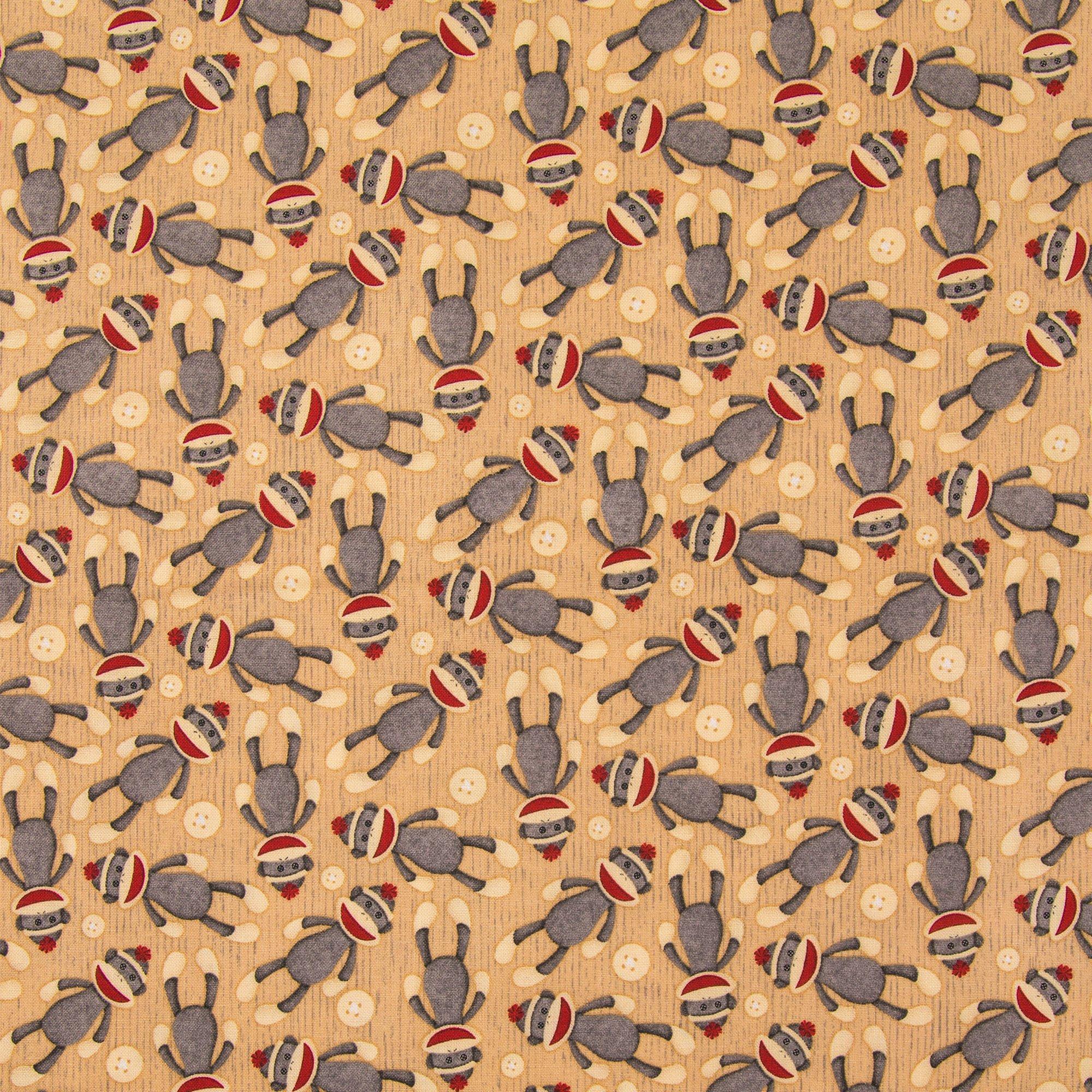 Sock Monkey Cotton Calico Fabric | Hobby Lobby | 803015