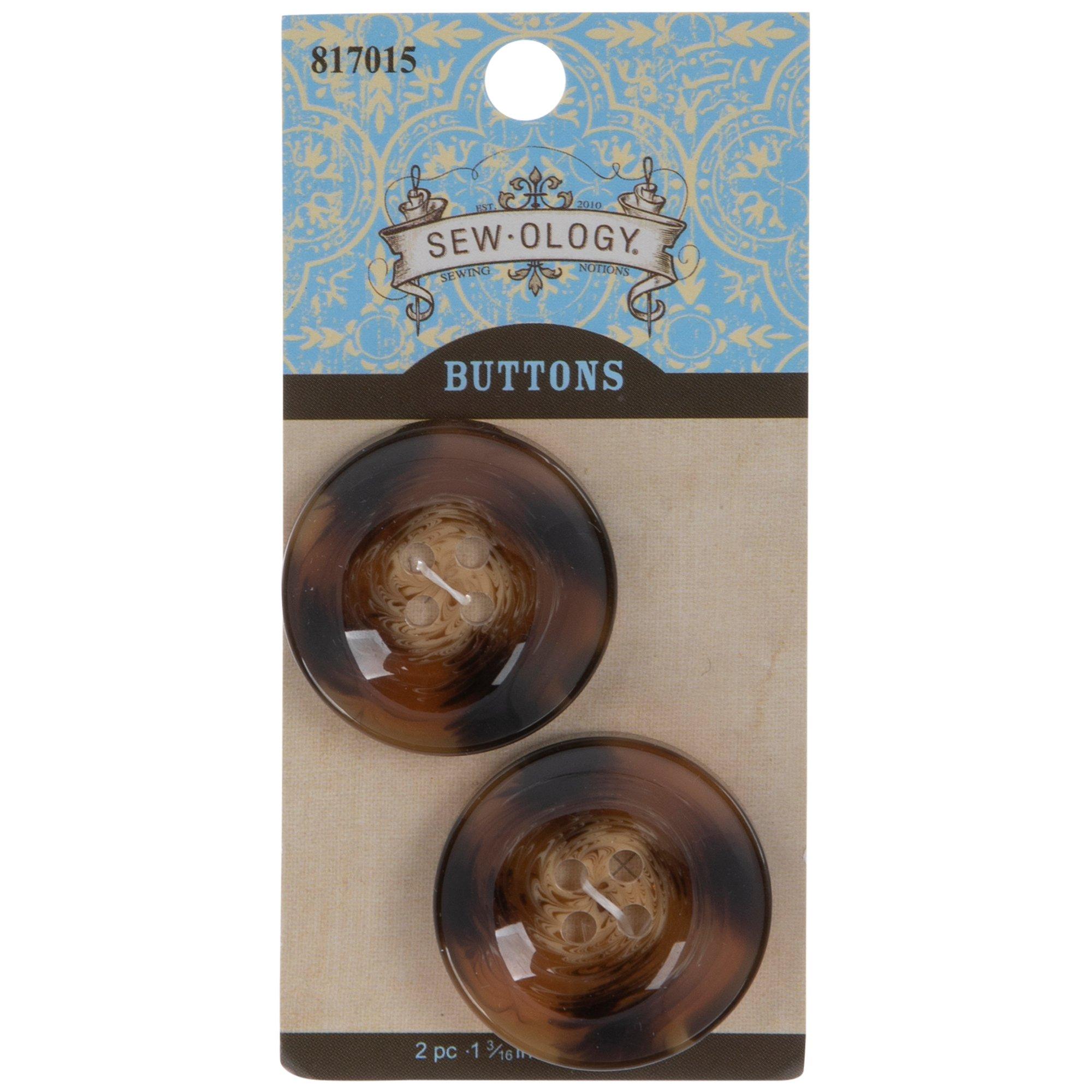 Brown Round Tortoise Buttons - 30mm | Hobby Lobby | 817015