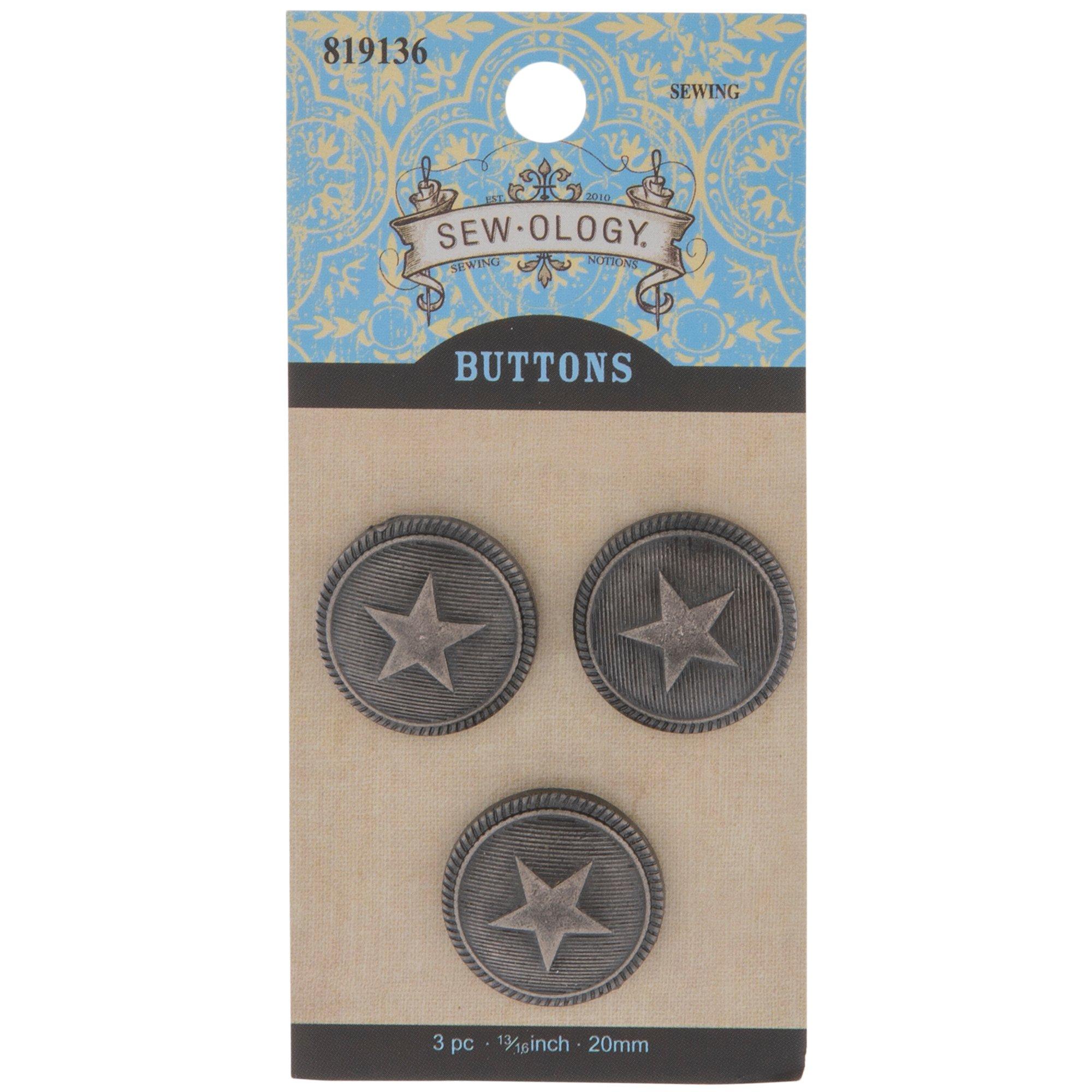 Star Round Shank Buttons - 20mm | Hobby Lobby | 819136