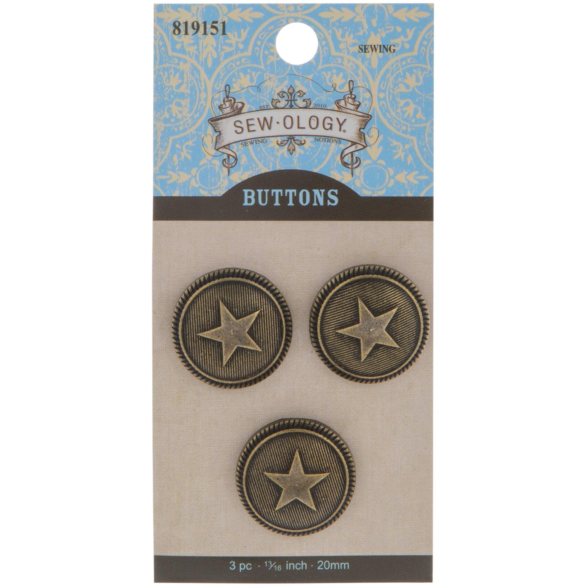 Star Round Shank Buttons - 20mm | Hobby Lobby | 819151