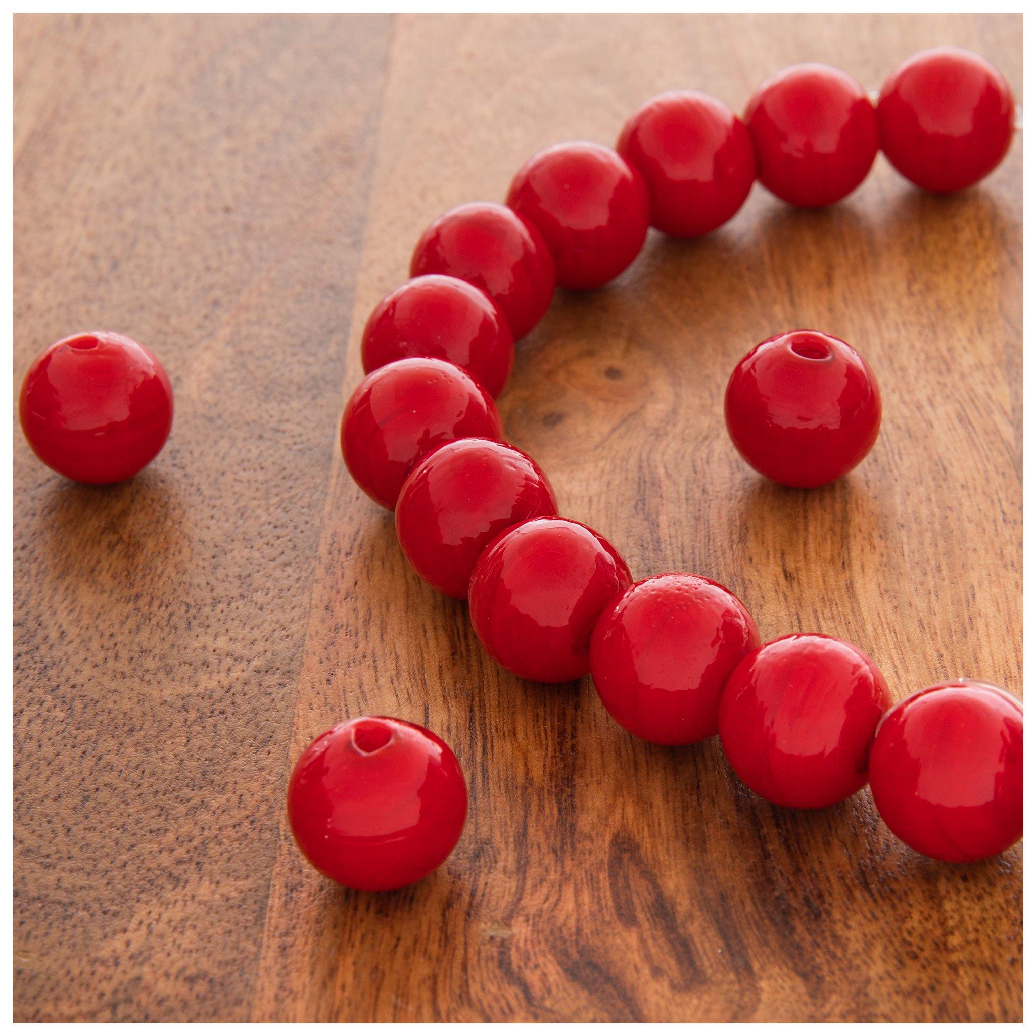 Red Round Swirl Bead Strand | Hobby Lobby | 853085