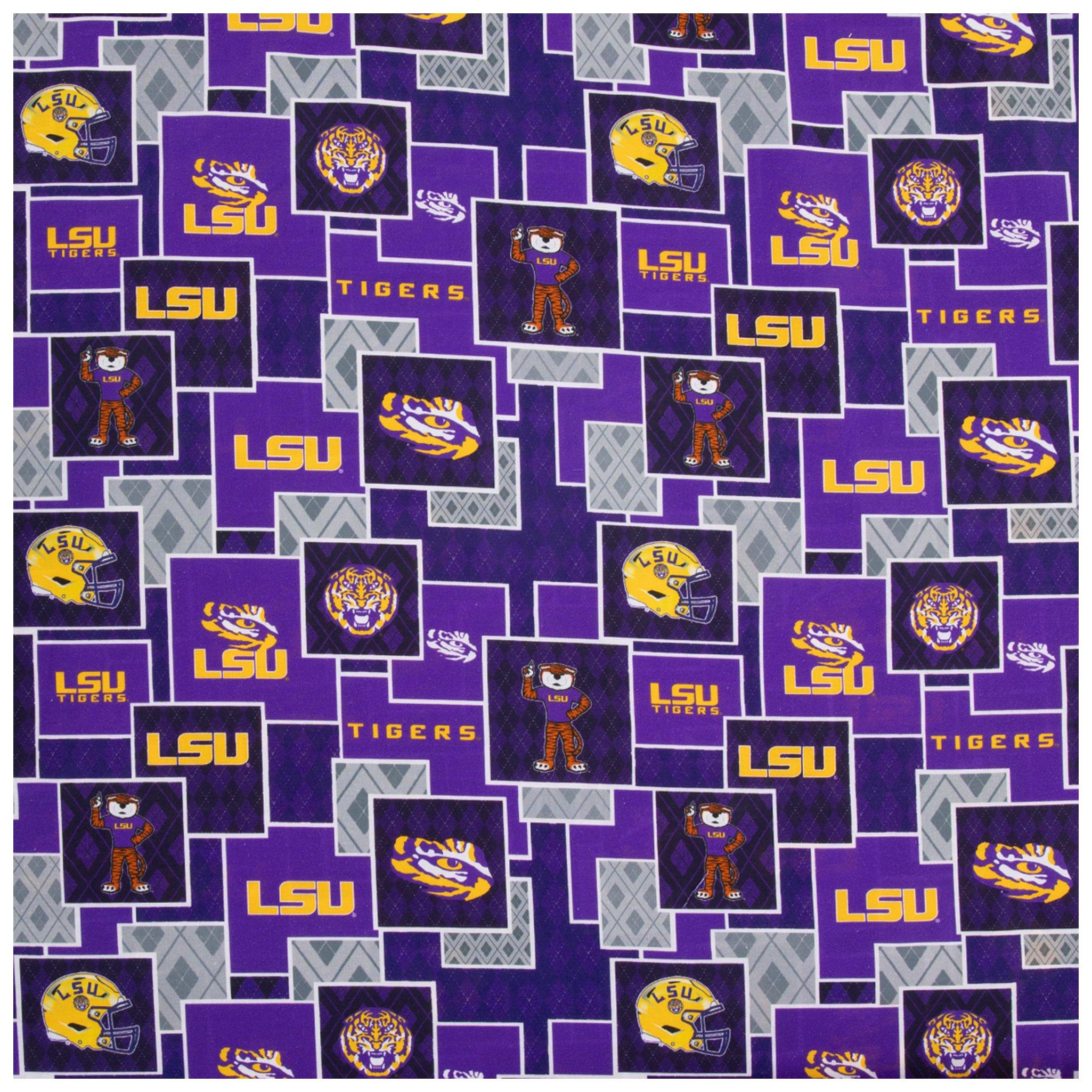 LSU Block Collegiate Cotton Fabric | Hobby Lobby | 952614