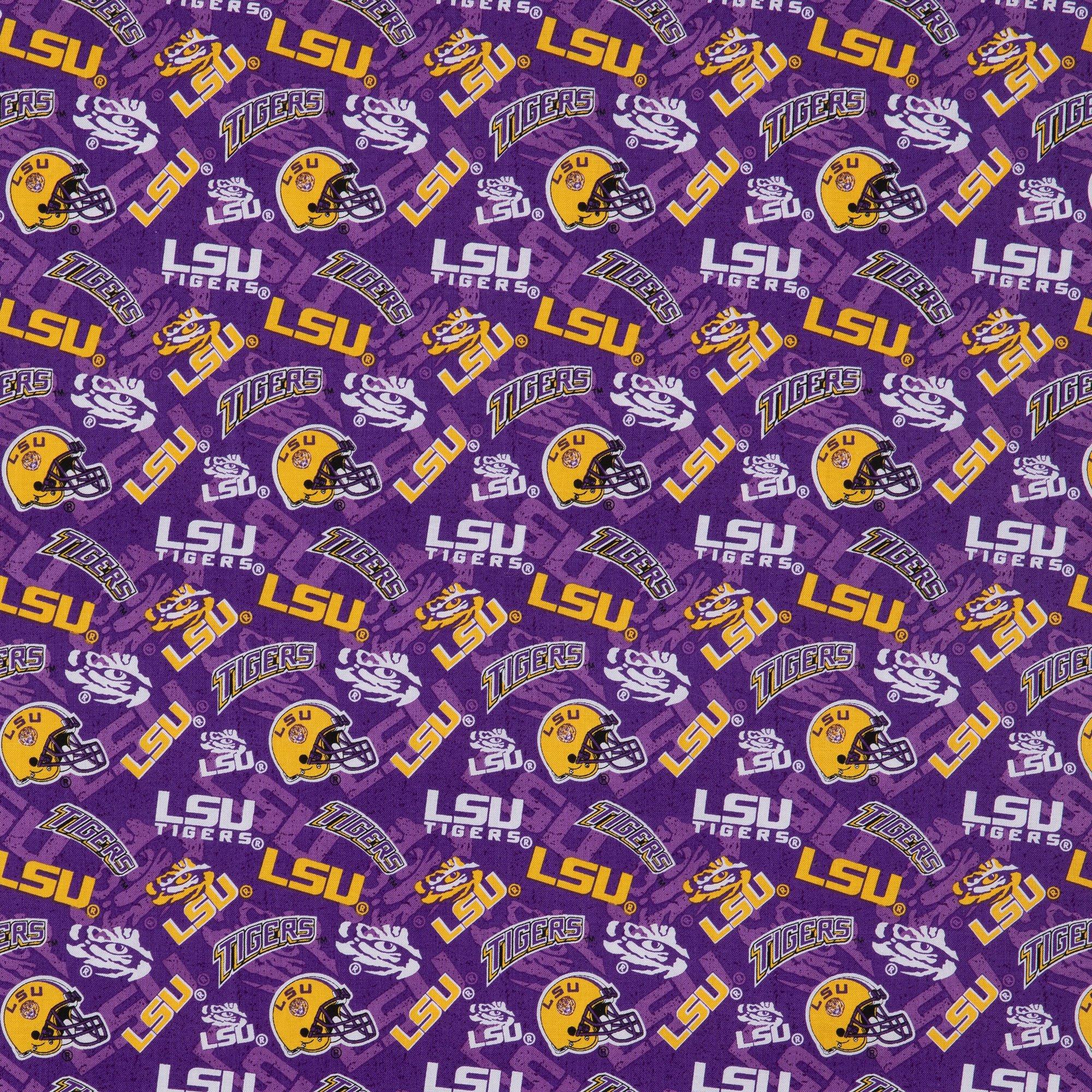 LSU Allover Collegiate Cotton Fabric | Hobby Lobby | 952630