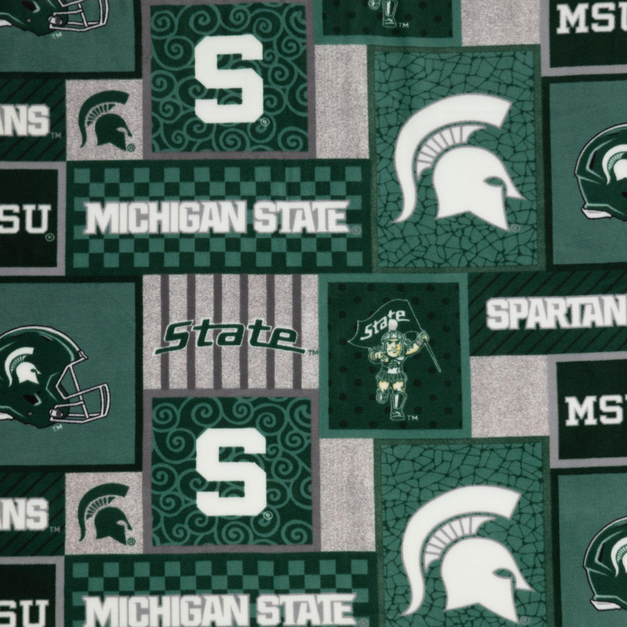 Michigan State Block Collegiate Fleece Fabric | Hobby Lobby | 953034