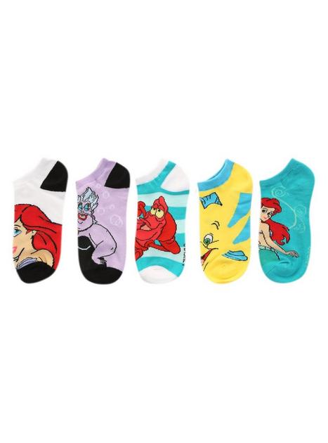 Disney The Little Mermaid Characters No-Show Socks 5 Pair | Hot Topic
