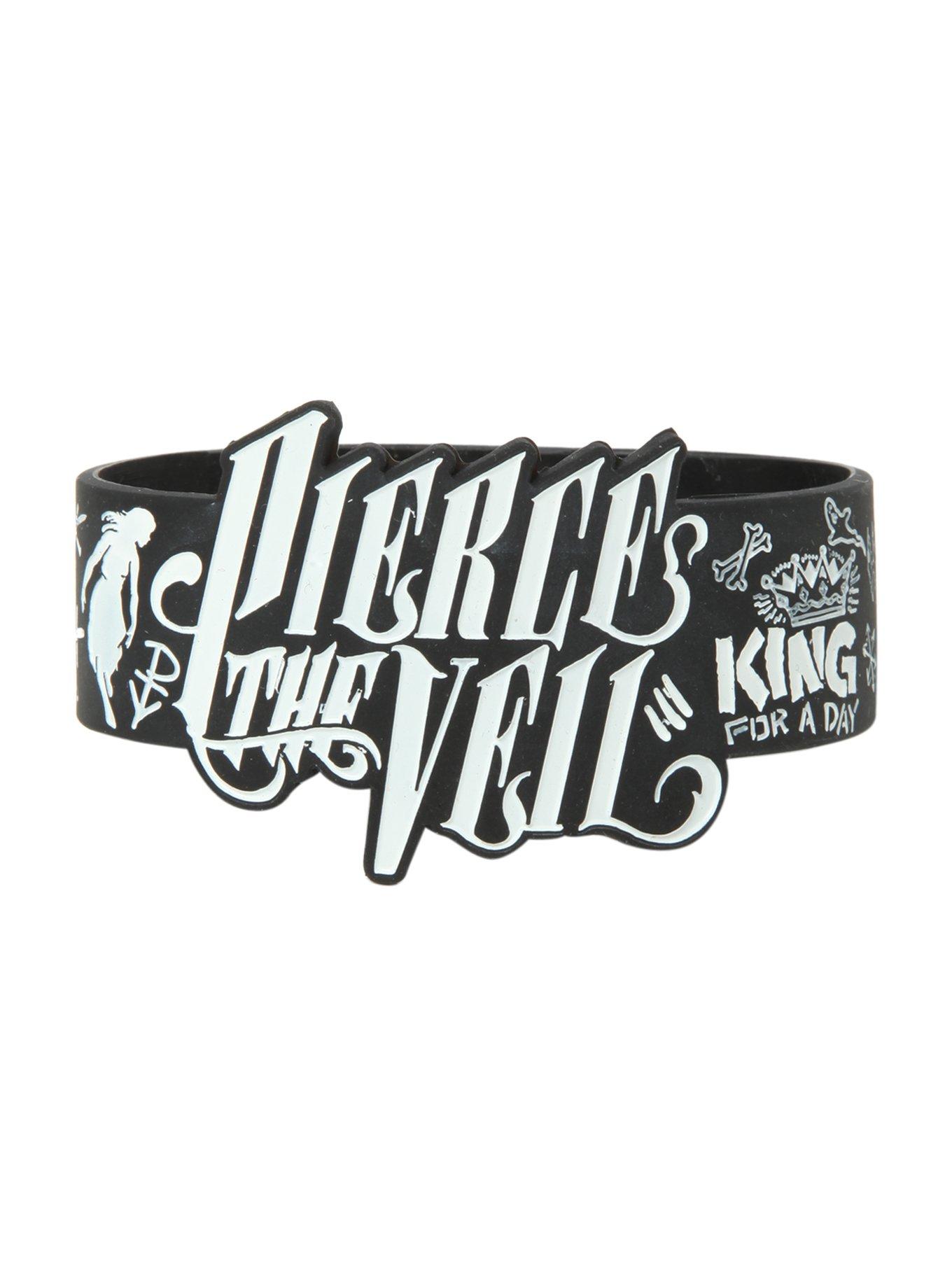 Pierce The Veil Die Cut Drawings Rubber Bracelet Hot Topic