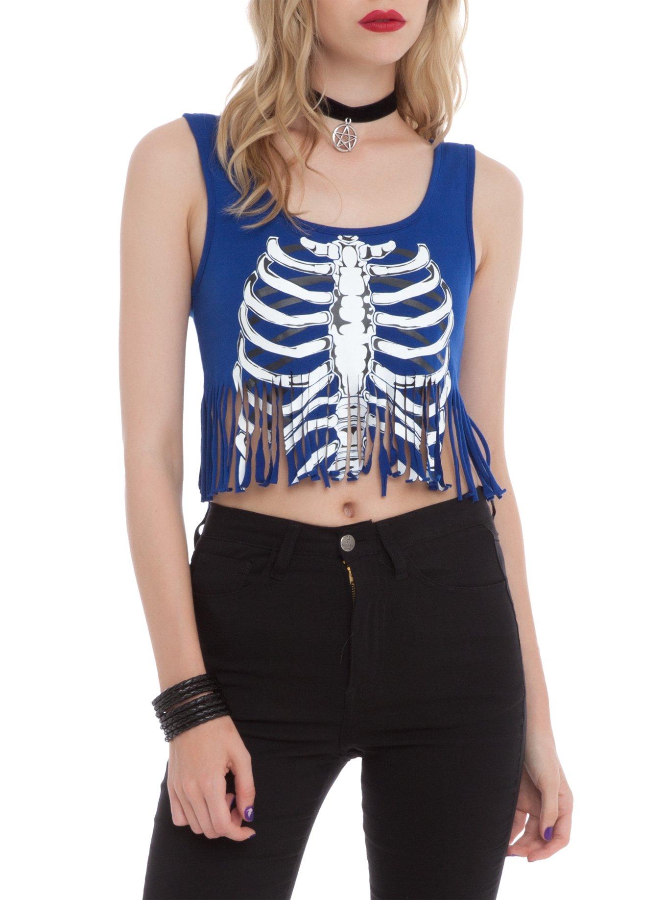 Rib Cage Fringe Bandeau Top | Hot Topic