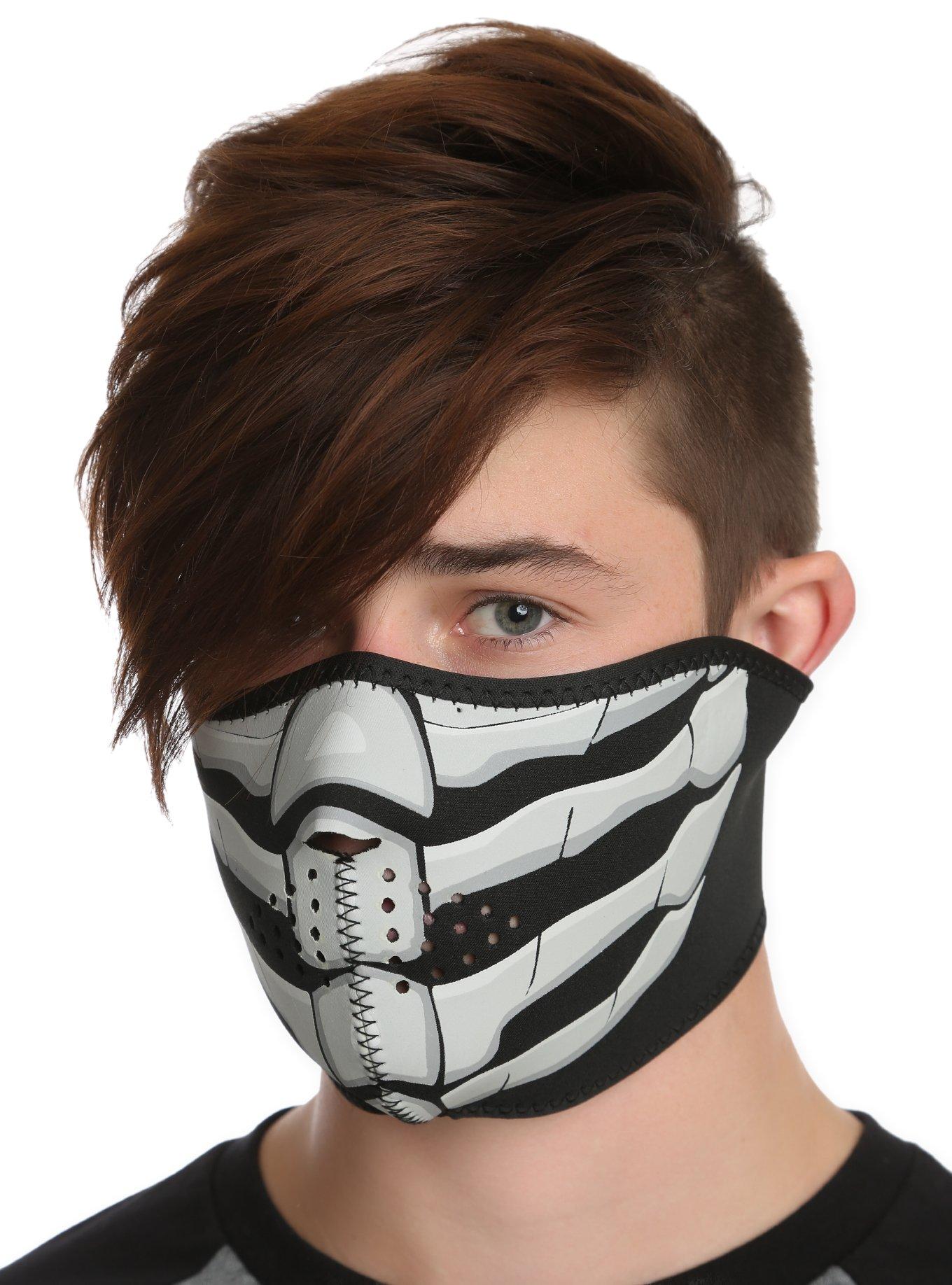 Bone Breath Glow-In-The-Dark Neoprene Half Face Mask | Hot Topic