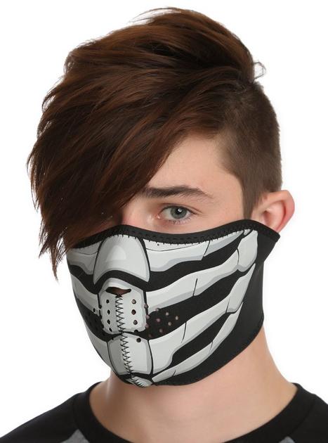 Bone Breath Glow-In-The-Dark Neoprene Half Face Mask | Hot Topic