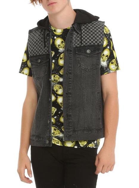 RUDE Checkered Hooded Vest | Hot Topic