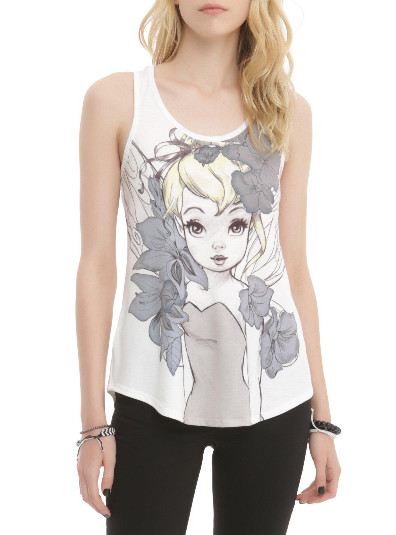 Disney Tinker Bell Illustrated Girls Tank Top | Hot Topic