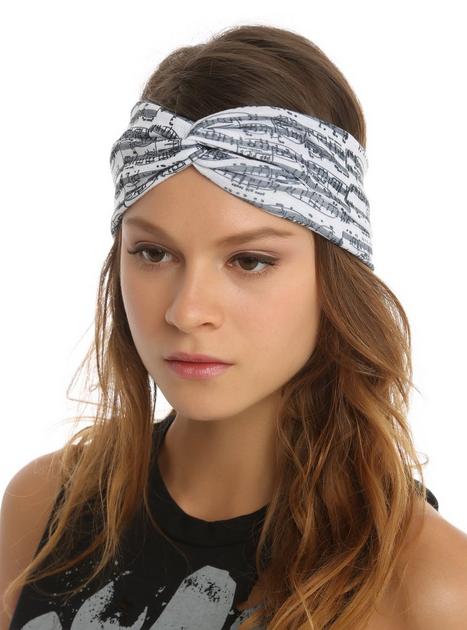 LOVEsick Music Notes Stretch Headband | Hot Topic