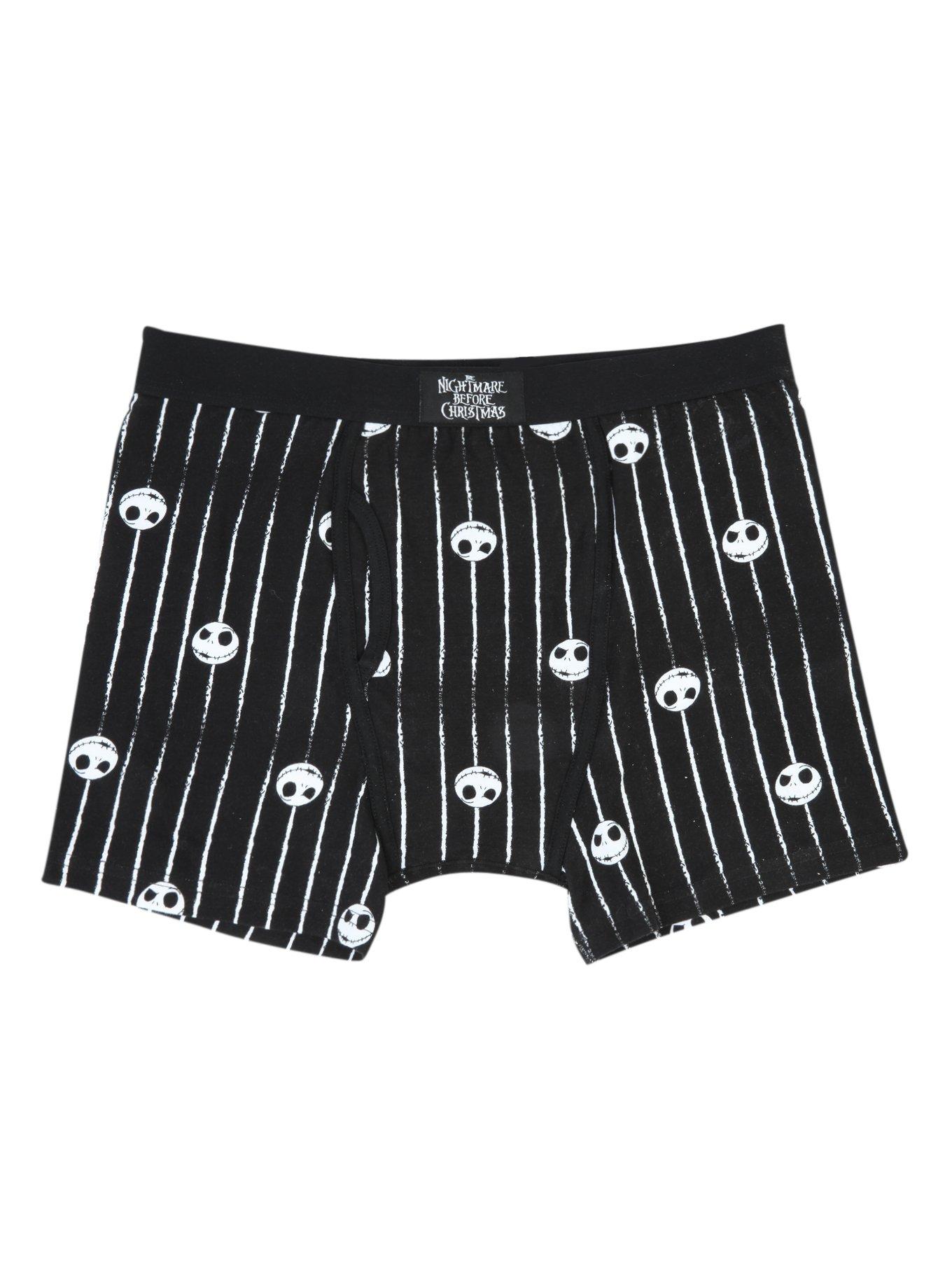 The Nightmare Before Christmas Jack Pinstripe Boxer Briefs | Hot Topic