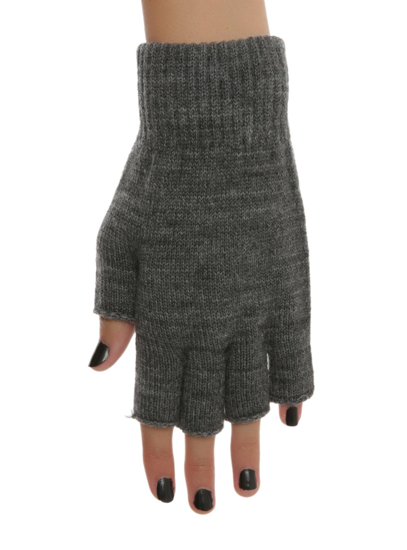 Grey Knit Fingerless Gloves | Hot Topic