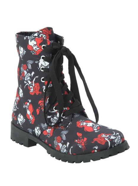 Disney The Little Mermaid Ariel & Flounder Combat Boot | Hot Topic