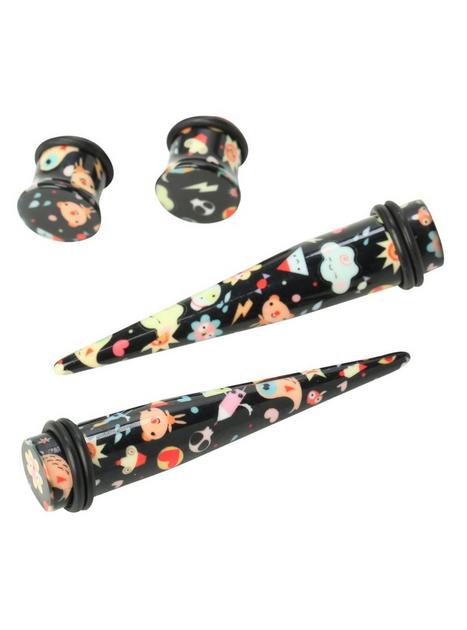 Acrylic Cute Cartoon Taper And Plug 4 Pack | Hot Topic