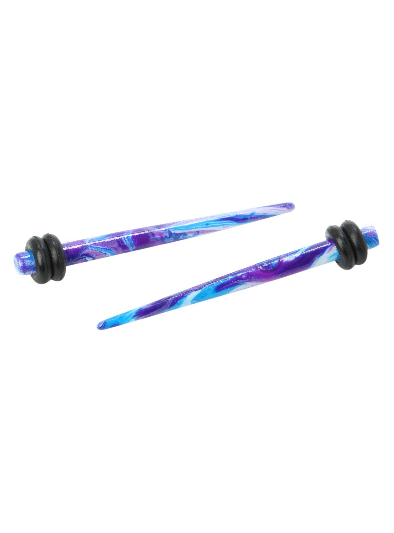 Acrylic Purple Blue Swirl Micro Taper 2 Pack | Hot Topic