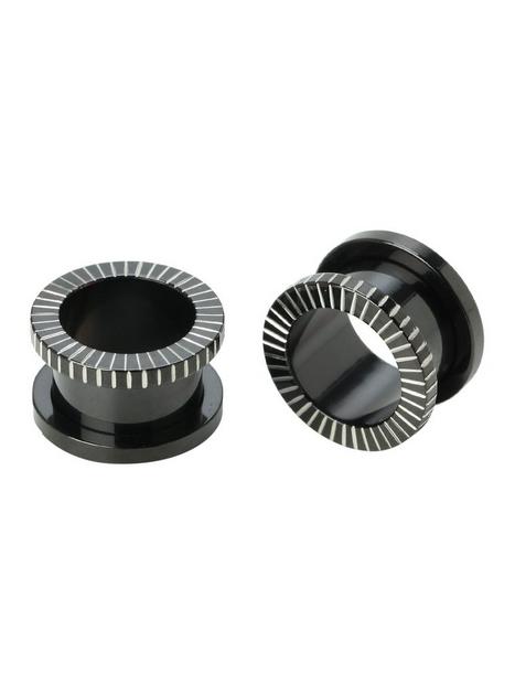 Steel Black Ribbed Spool Plug 2 Pack | Hot Topic