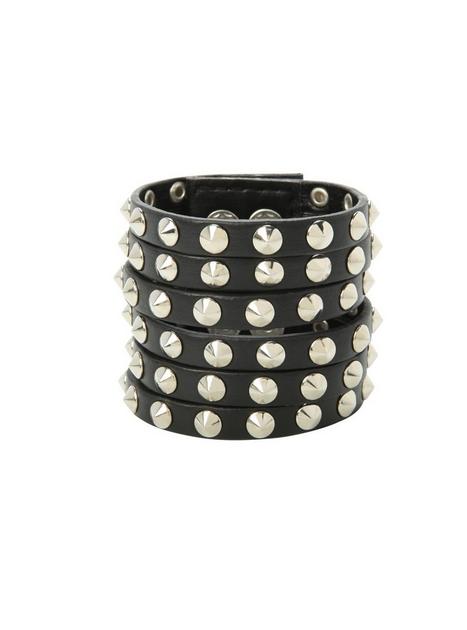 Black Mini Stud Wrist Cuff | Hot Topic