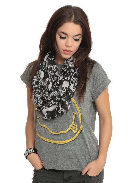 Damask Skulls Infinity Scarf | Hot Topic