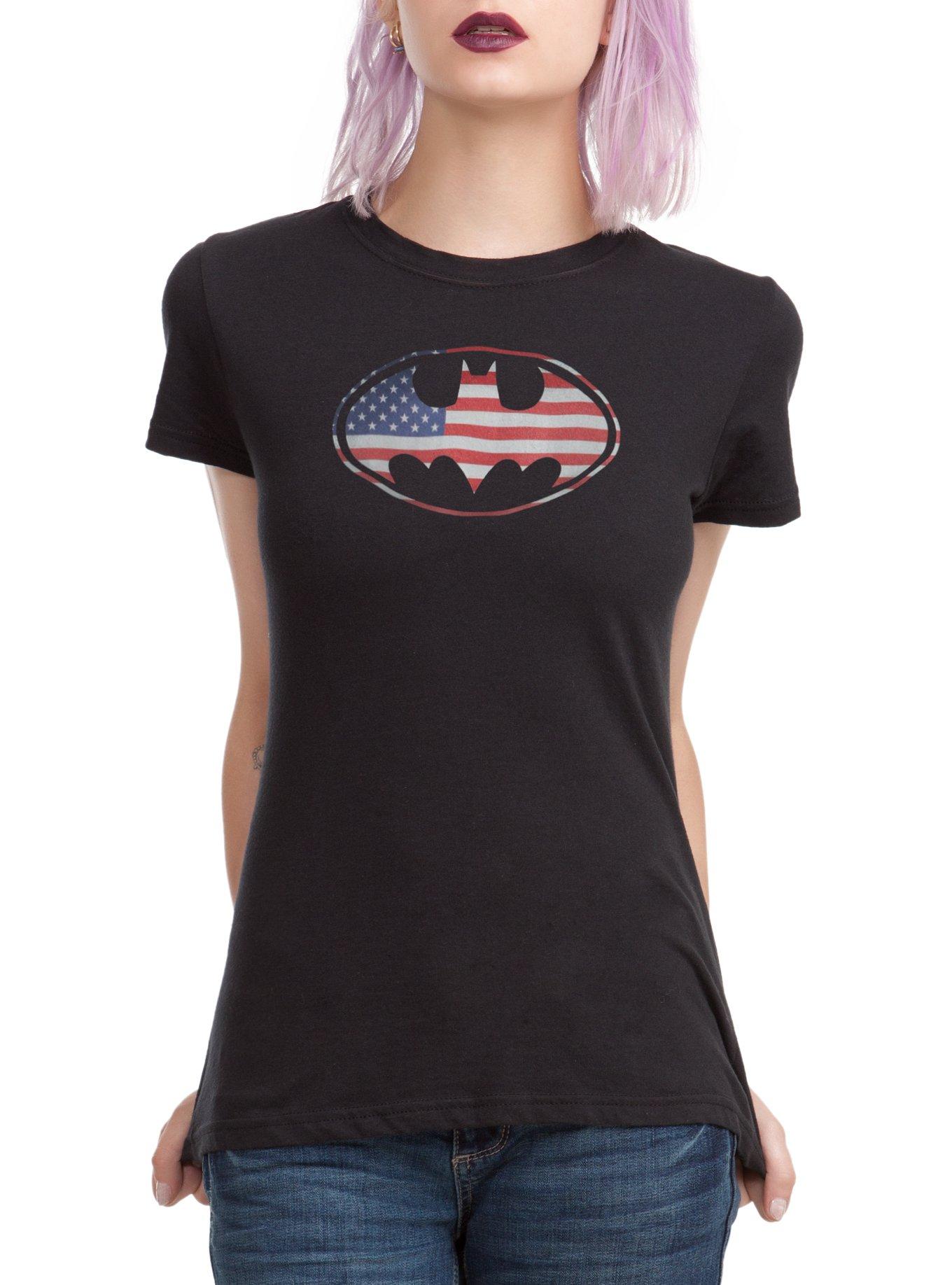 DC Comics Batman American Flag Logo Girls T-Shirt | Hot Topic