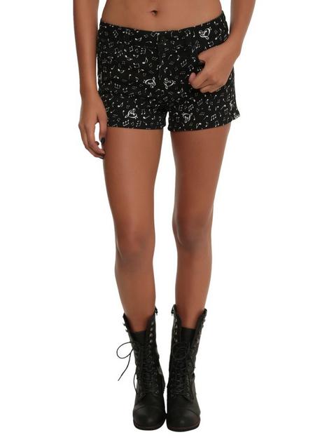 LOVEsick Music Notes Low-Rise Shorts | Hot Topic
